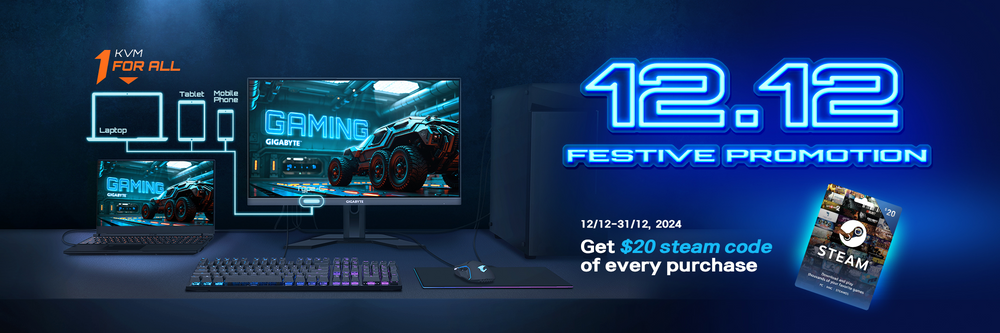 GIGABYTE 12.12 KVM Monitor promotion