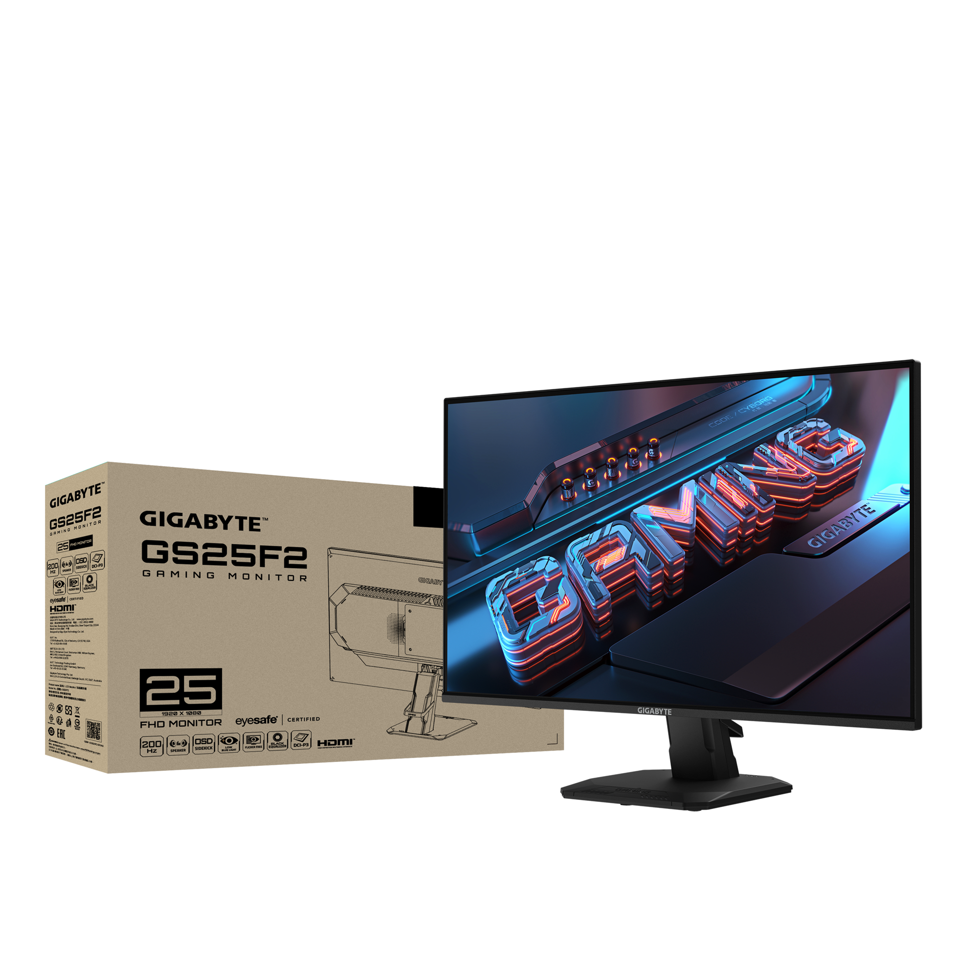Gigabyte GS25F2 | 24.5" 200Hz 1080P (FHD) OC IPS Gaming Monitor